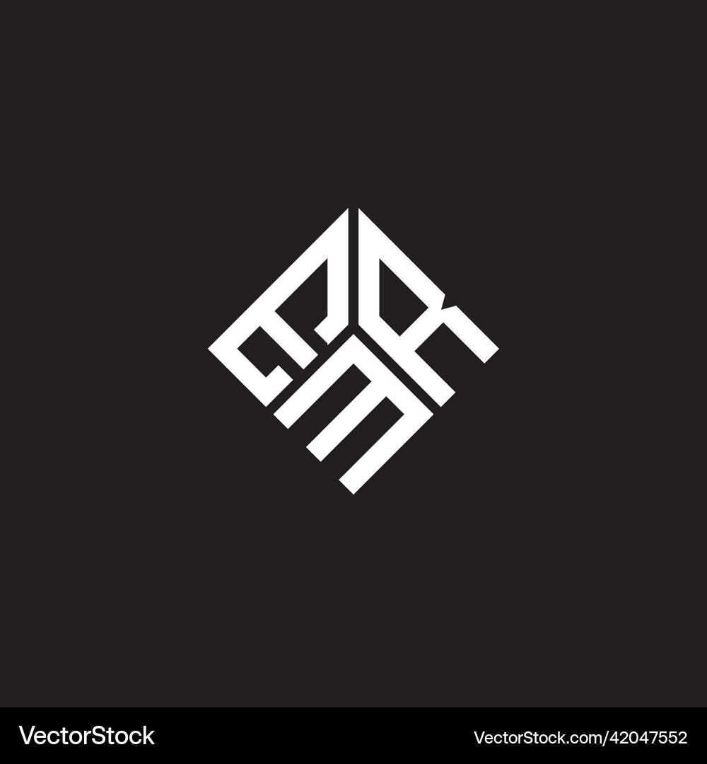 Emr letter logo design on black background Vector Image