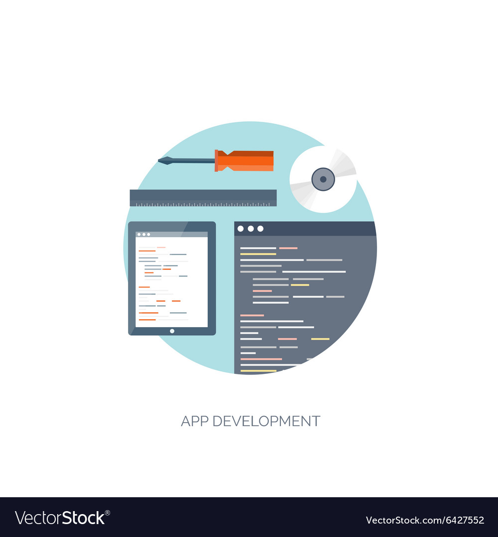 Flat computing background Royalty Free Vector Image