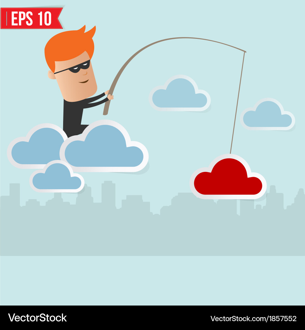 Hacker steal data on cloud computing Royalty Free Vector