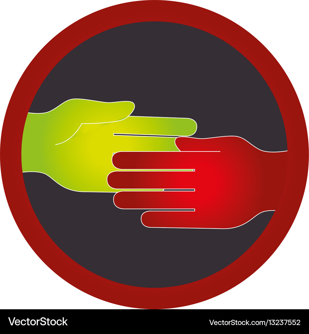 Hand human silhouette colors community icon Vector Image