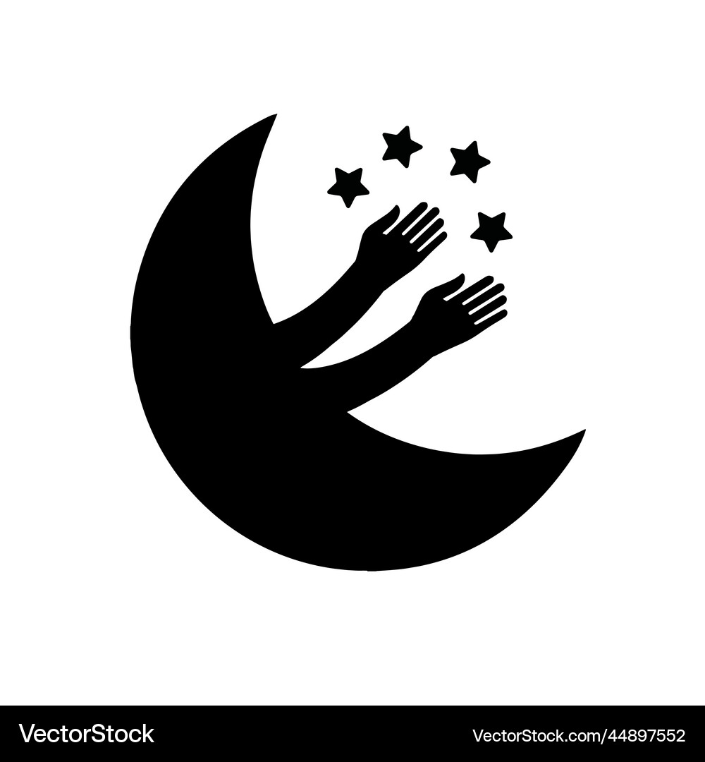 Moon and stars close up abstract Royalty Free Vector Image