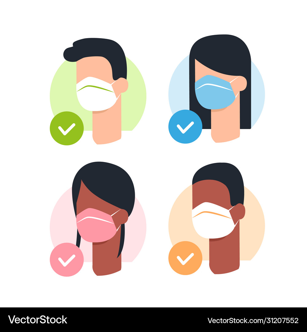 People with face mask medical Royalty Free Vector Image