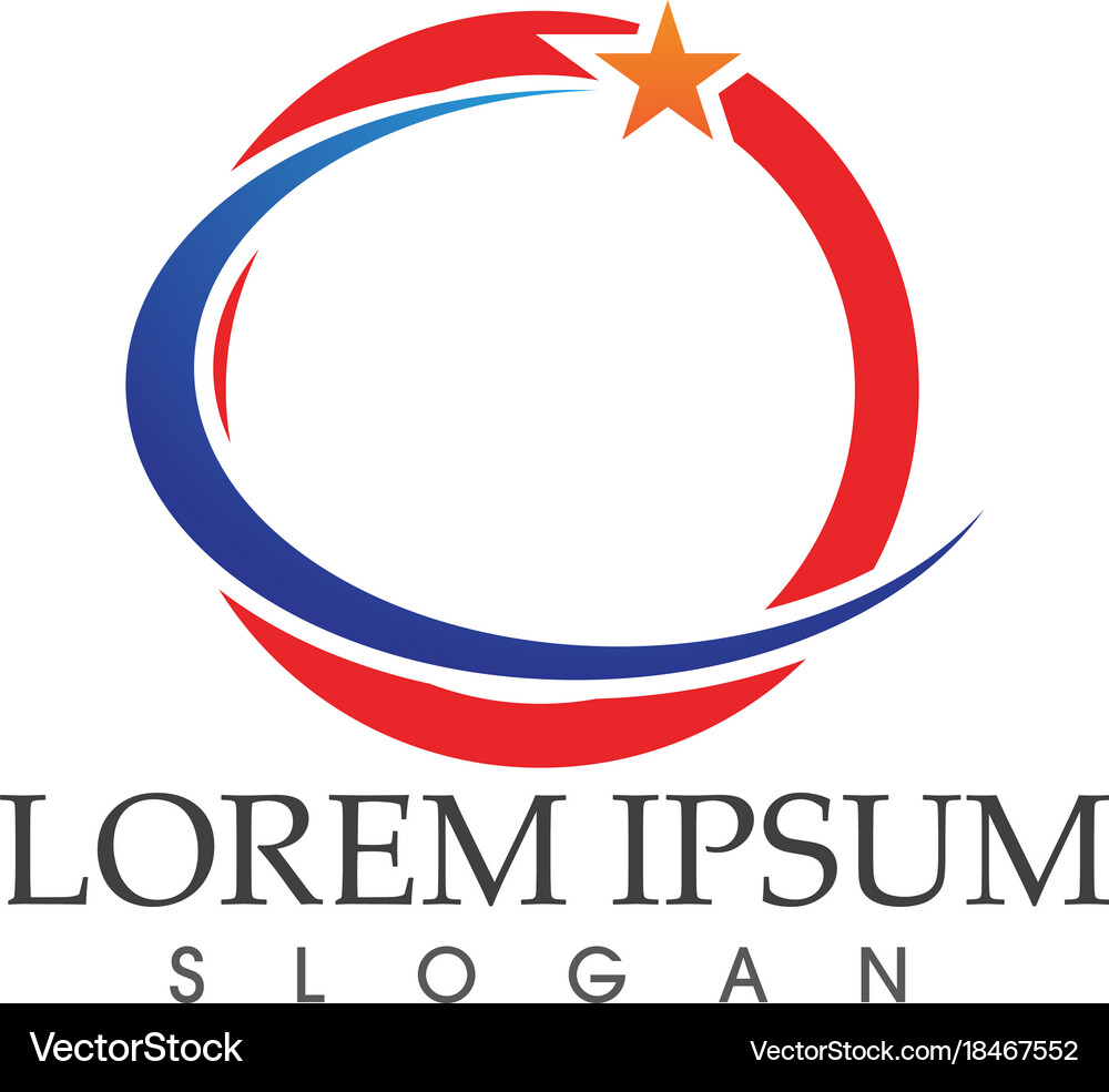 Rote und blaue Stern-Falcon-Logo-Template-Symbol Vektorbild