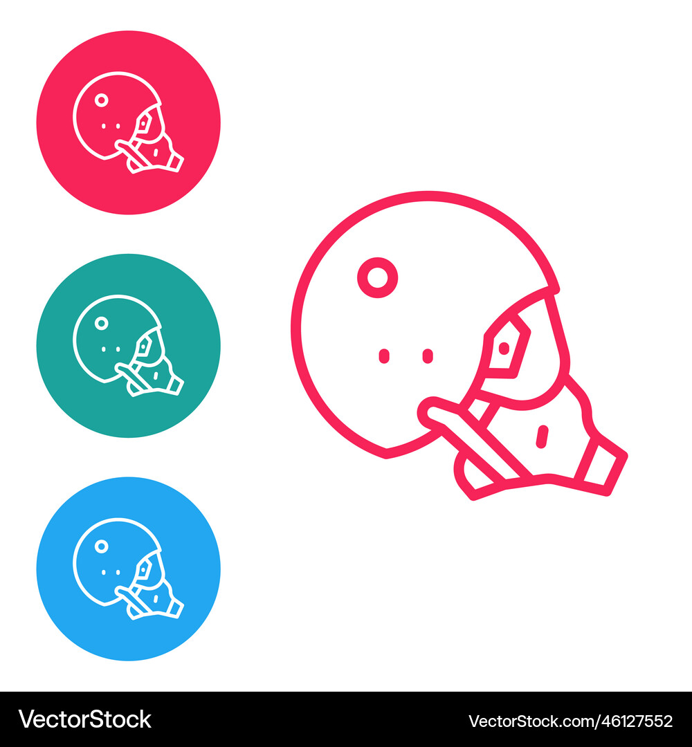 Red line modern pilot helmet icon isolated on Vector Image