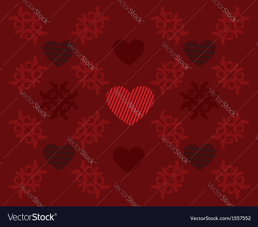 Red pattern with hearts Royalty Free Vector Image