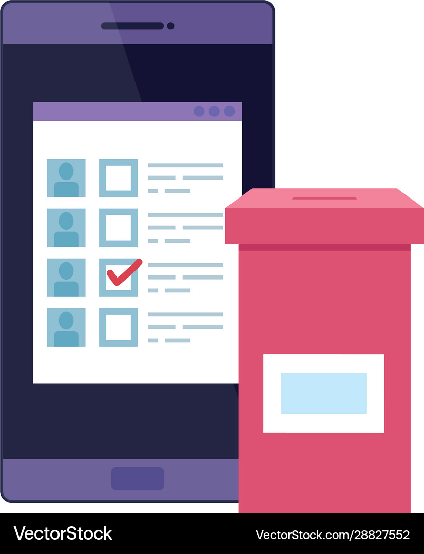 Smartphone for vote online isolated icon Vector Image