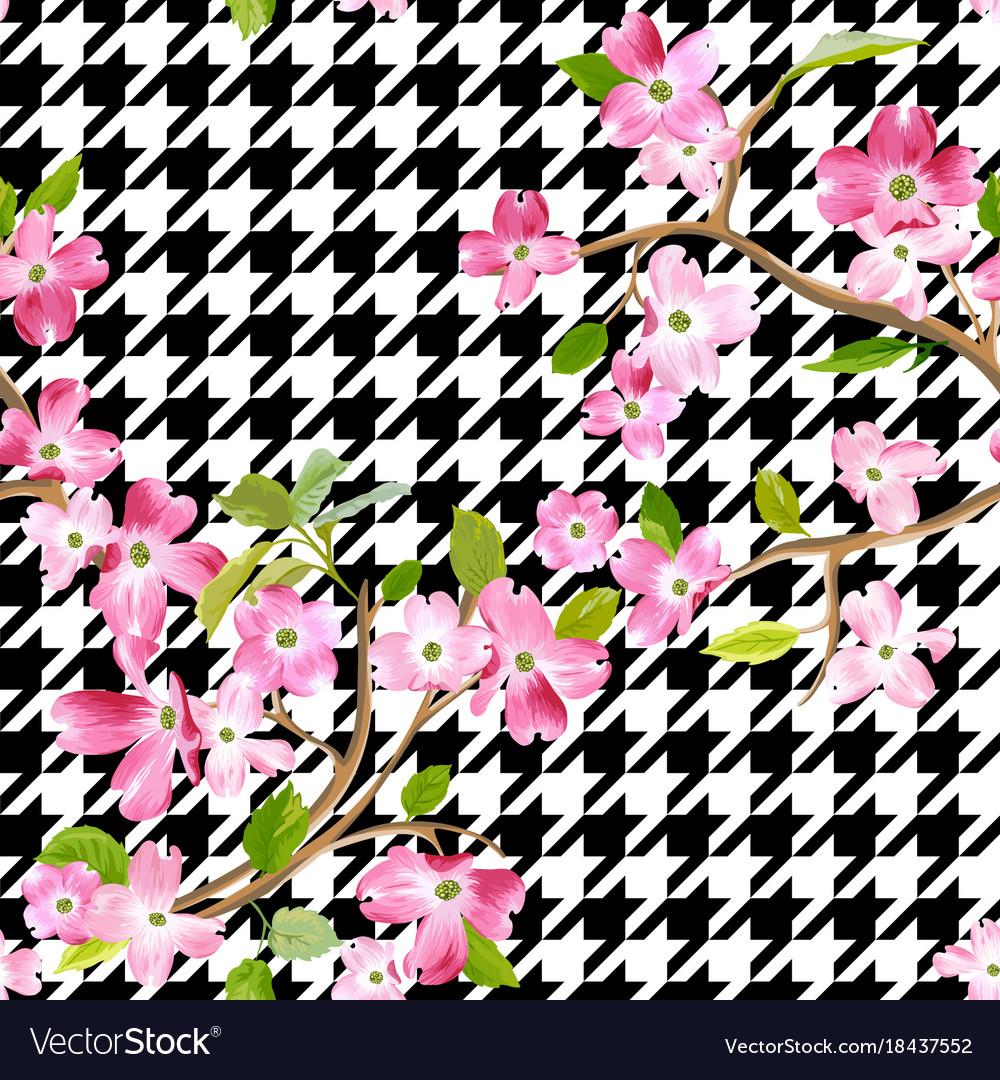 Spring flowers seamless pattern background Vector Image