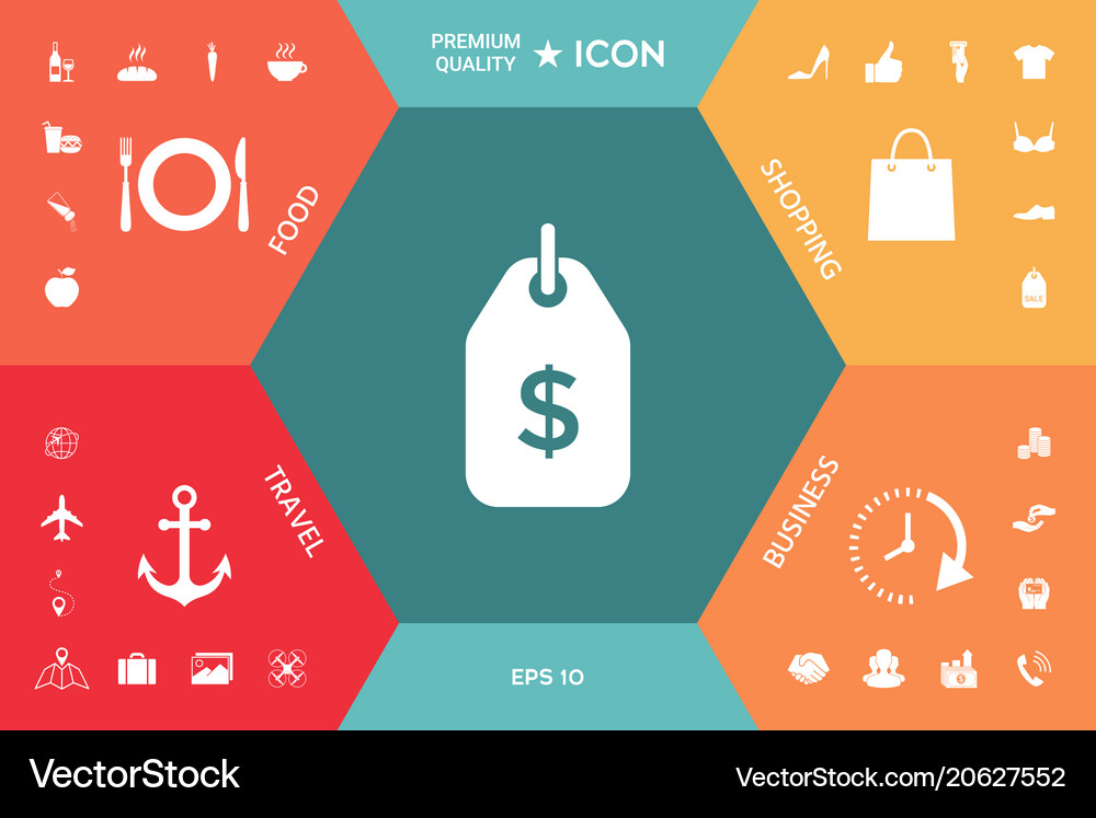 Tag with dollar symbol price icon Royalty Free Vector Image
