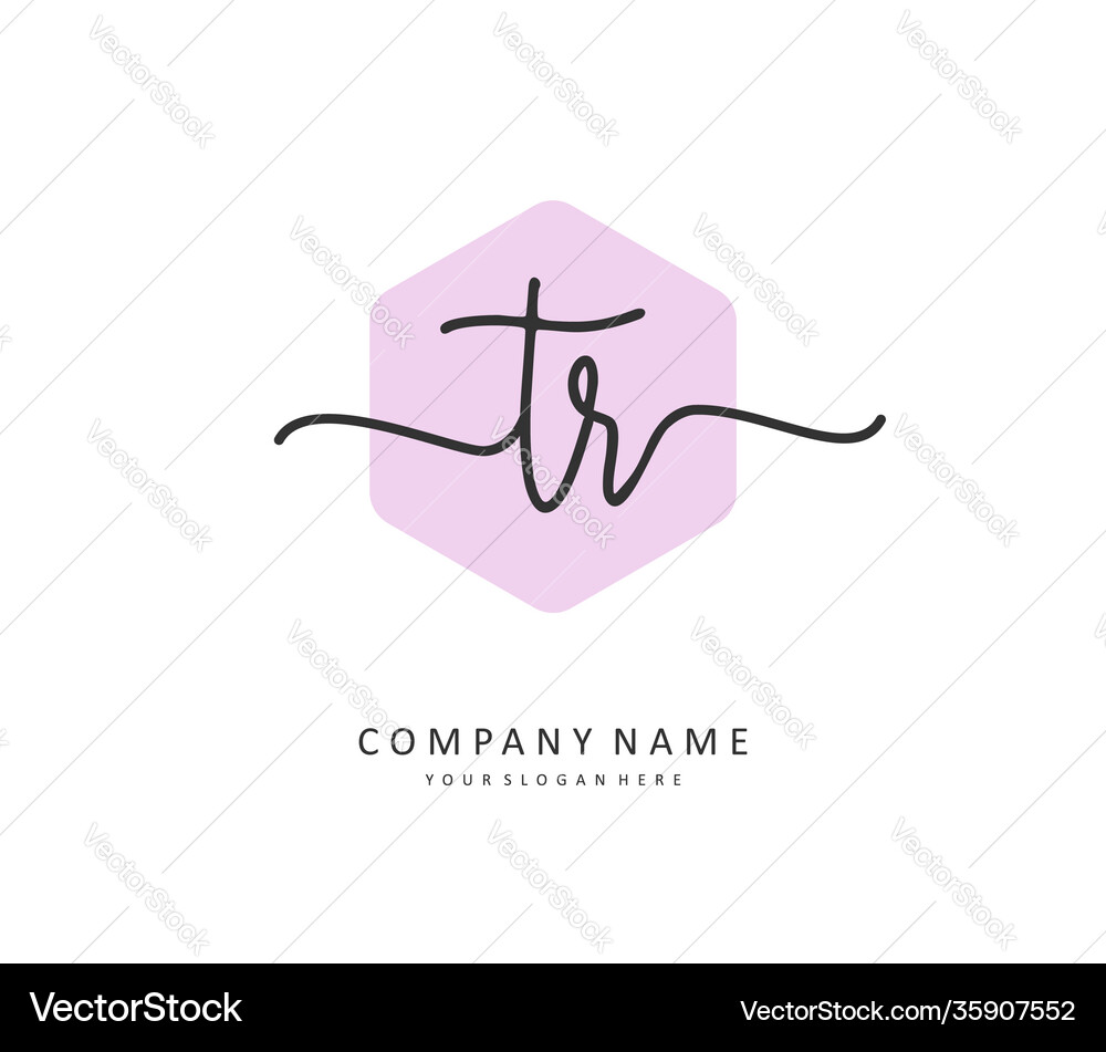 Tr initial letter handwriting and signature logo Vector Image