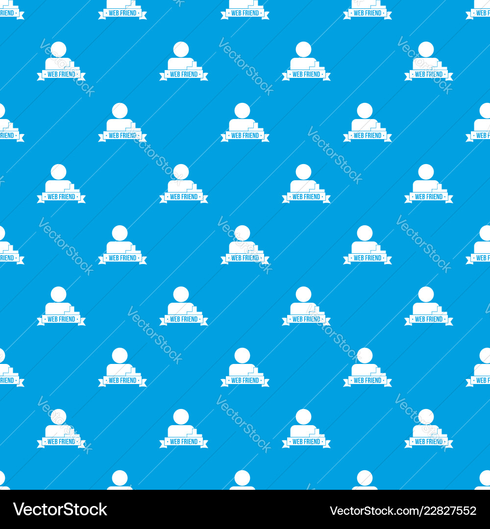 Web friends pattern seamless blue Royalty Free Vector Image