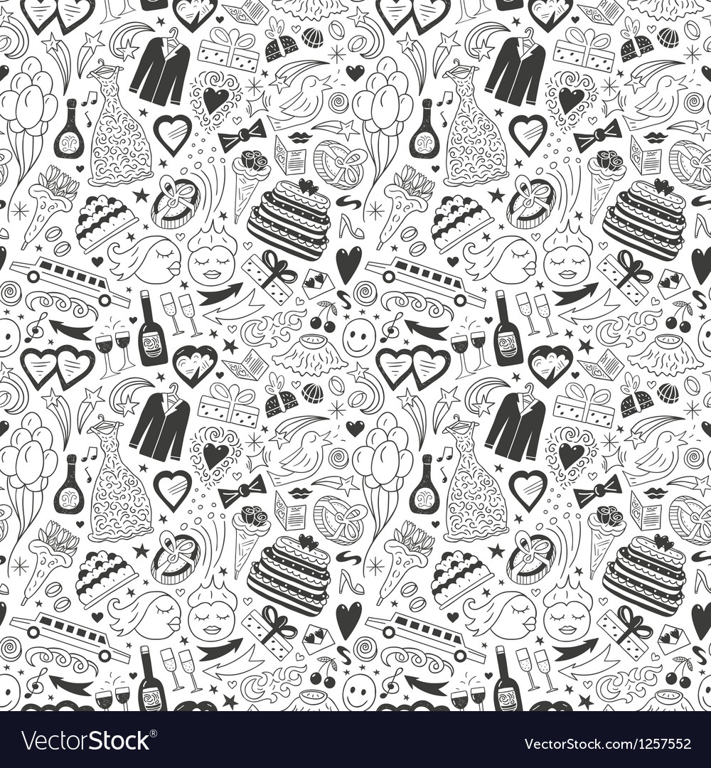 Wedding - seamless pattern Royalty Free Vector Image