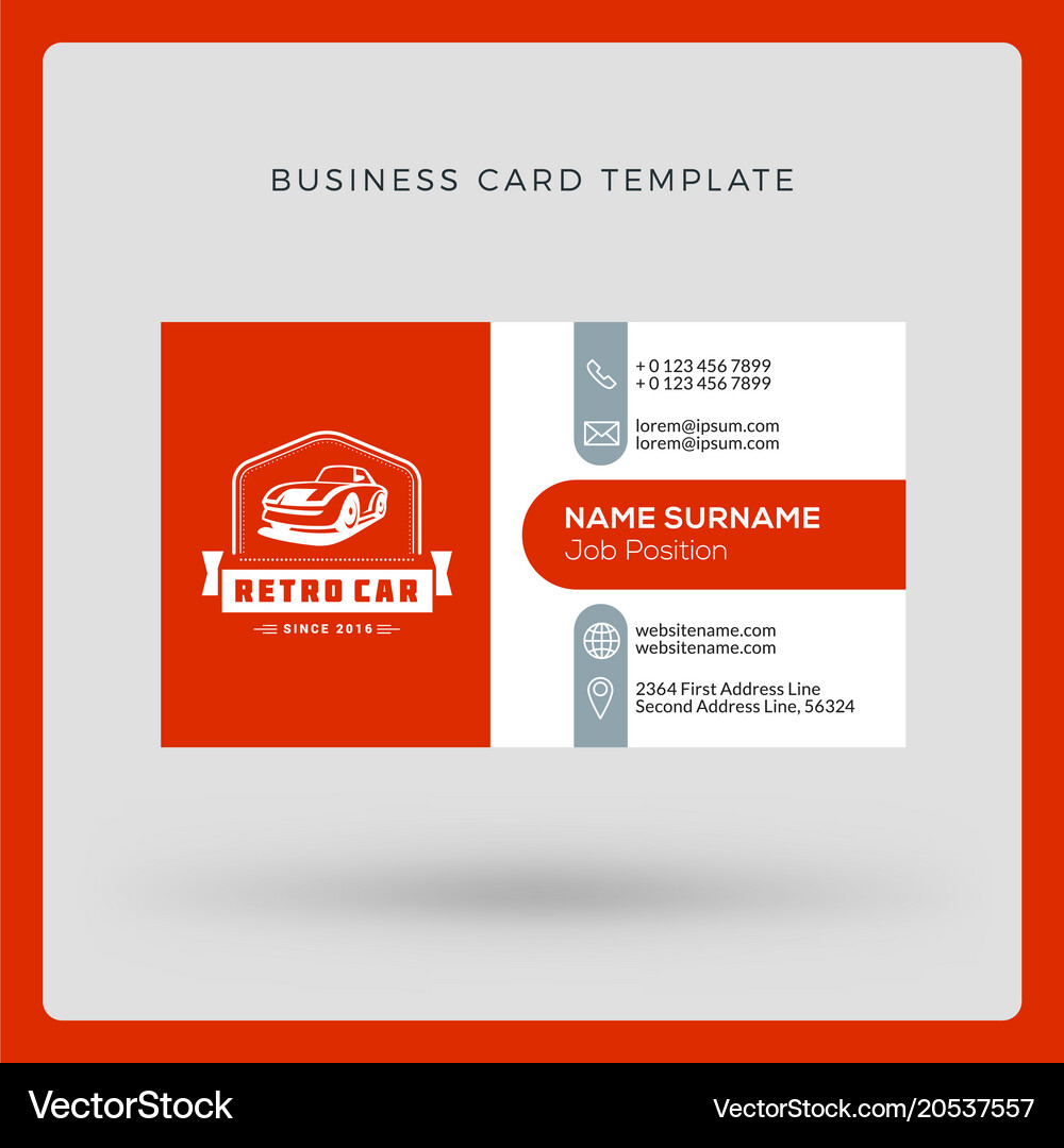 Business card template with logo Royalty Free Vector Image