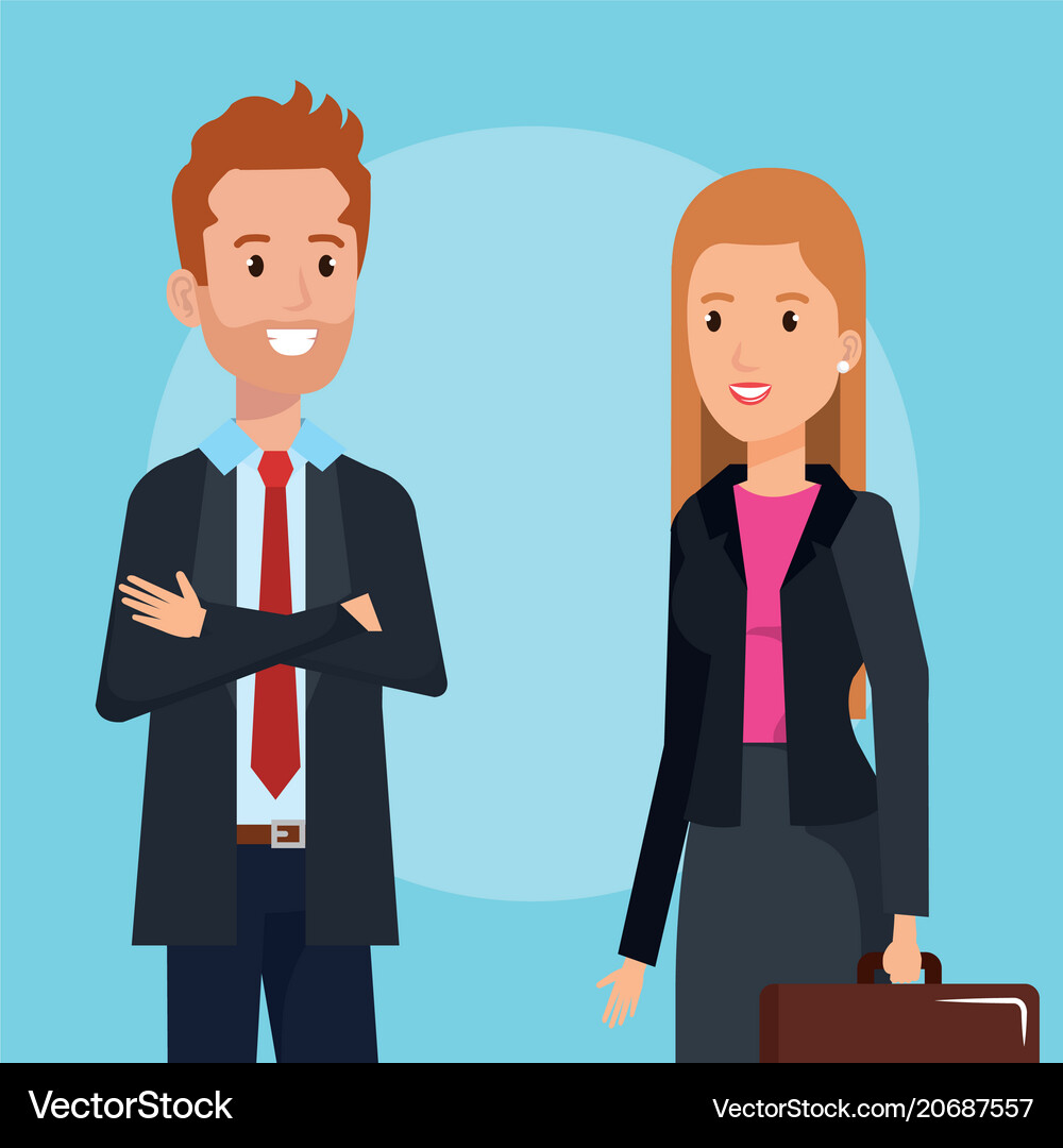 Business couple avatars characters Royalty Free Vector Image