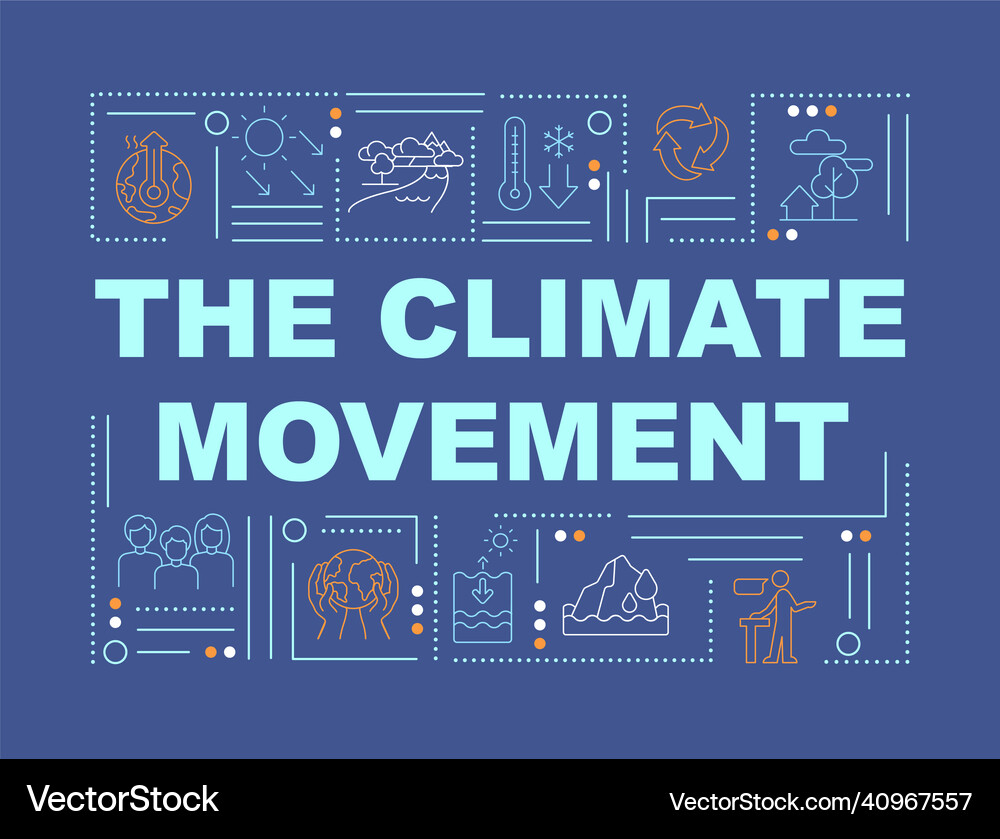 Climate movement word concepts dark blue banner Vector Image