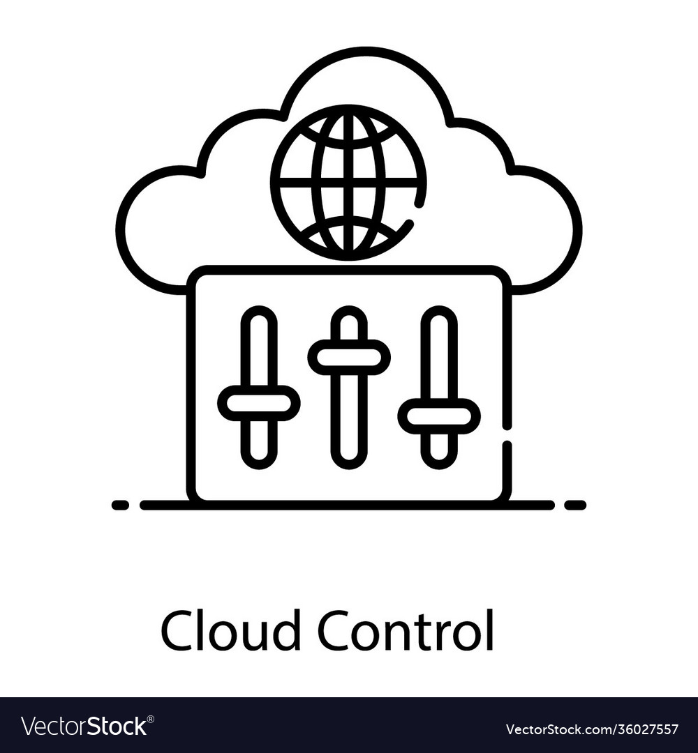 Cloud control Royalty Free Vector Image - VectorStock