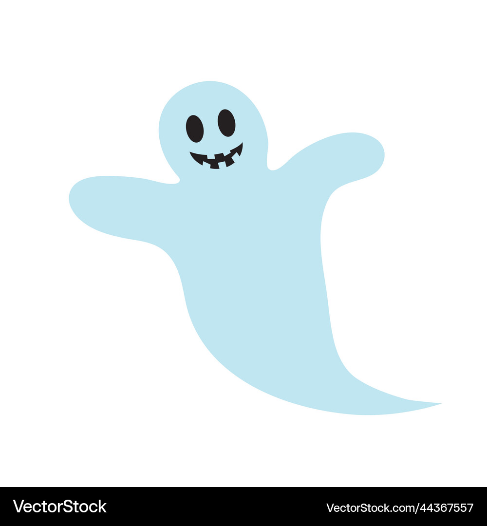 Cute halloween flying ghost cartoon character Vector Image