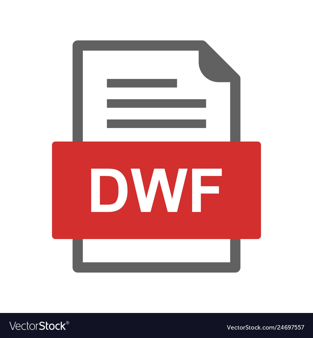 Dwf file document icon Royalty Free Vector Image