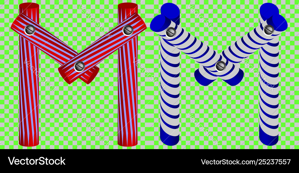 English alphabet letter m Royalty Free Vector Image