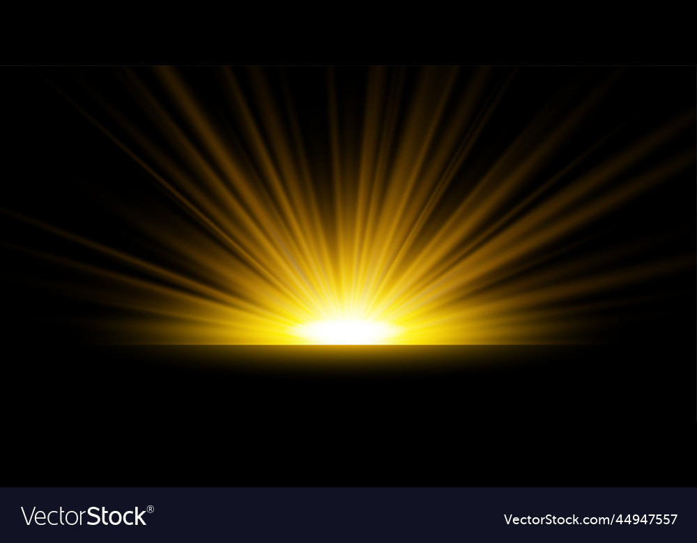 Glowing light sun rays effect background Vector Image