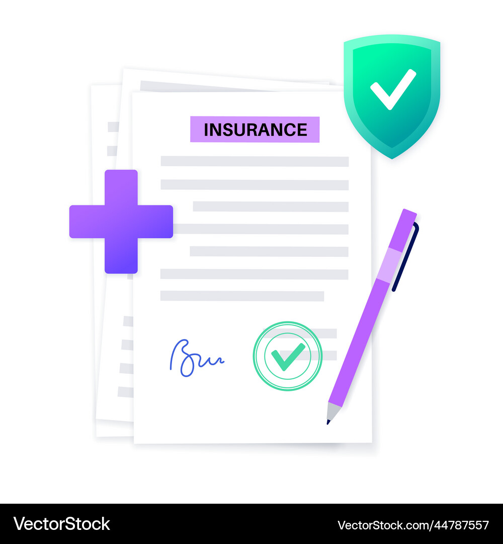 Health insurance form Royalty Free Vector Image