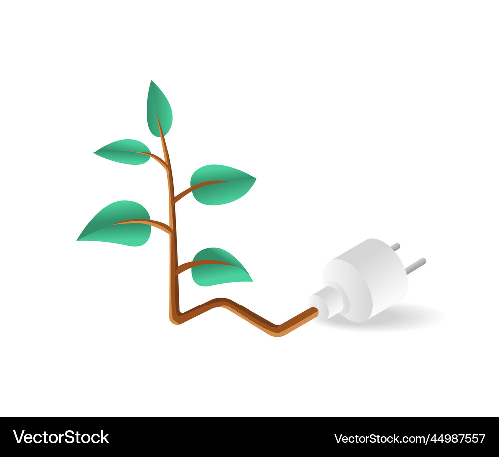 Isometric flat 3d concept of electrical energy Vector Image