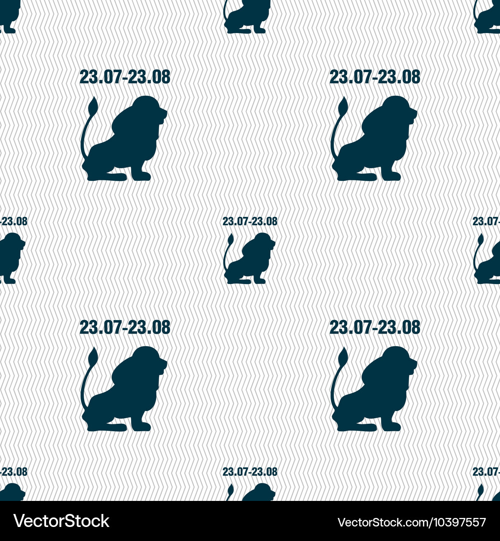 Leo zodiac sign seamless pattern with geometric Vector Image
