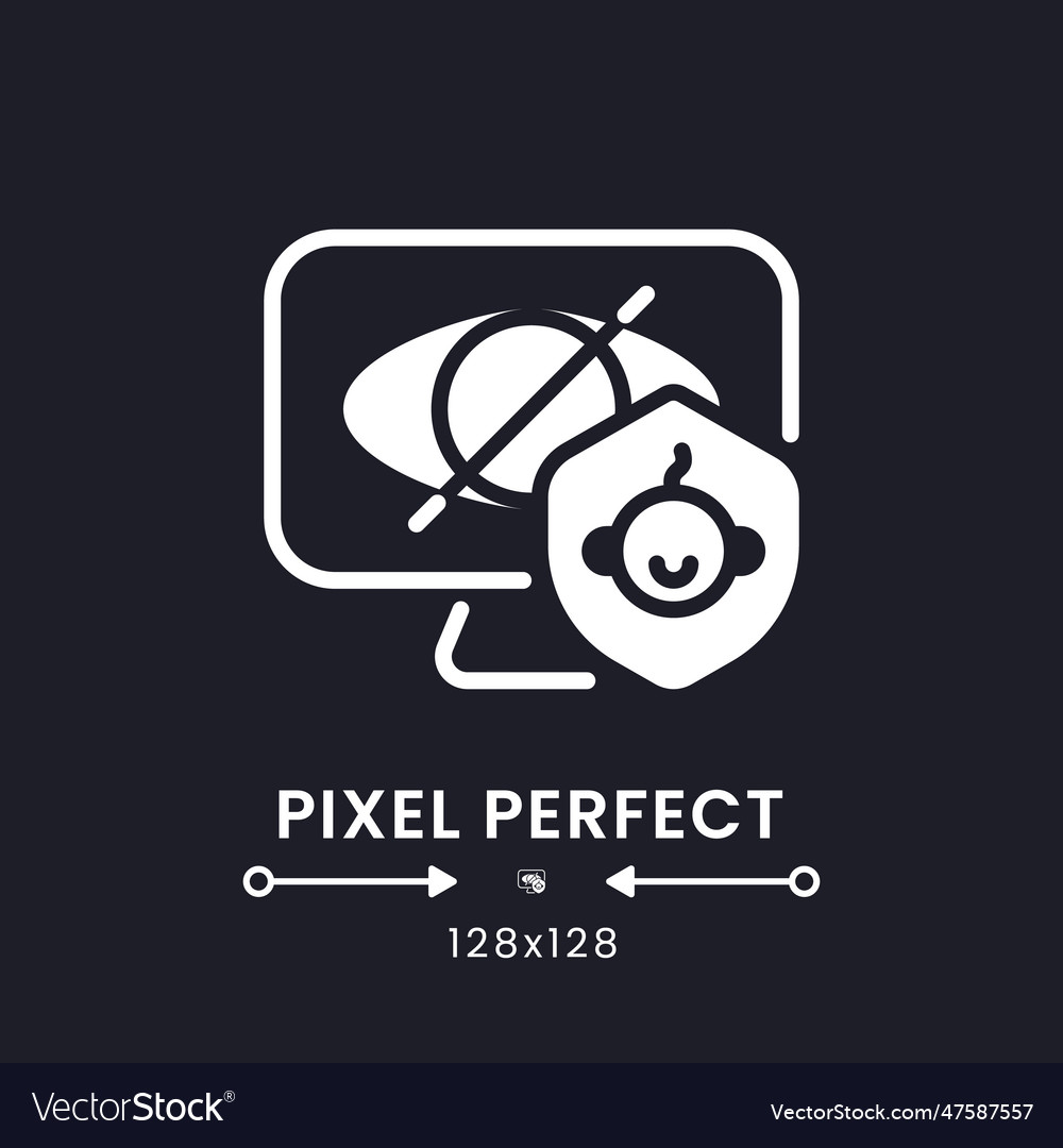 Parental control white solid desktop icon Vector Image