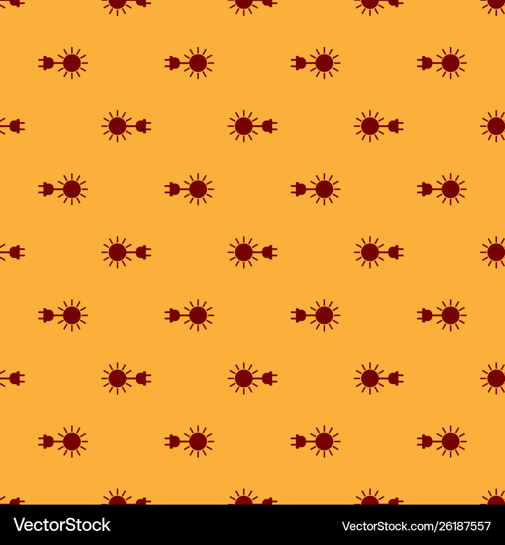 Red sun with electric plug icon isolated seamless Vector Image
