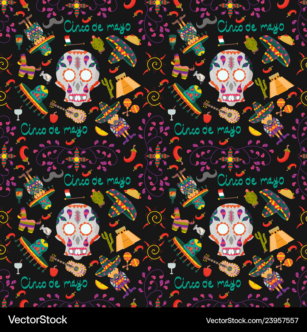 Seamless pattern the theme of the mexican Vector Image