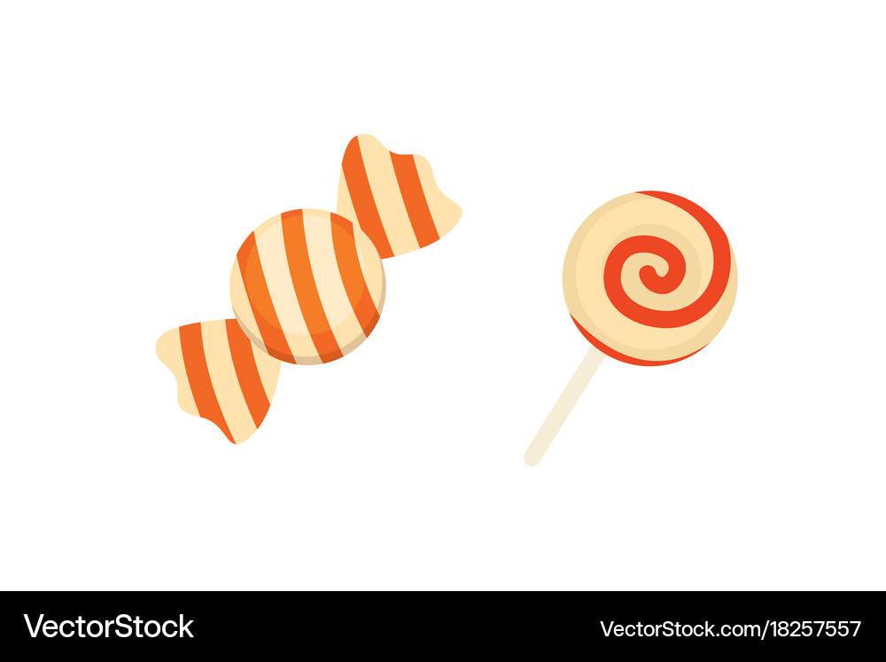 Set halloween candys in cartoon Royalty Free Vector Image
