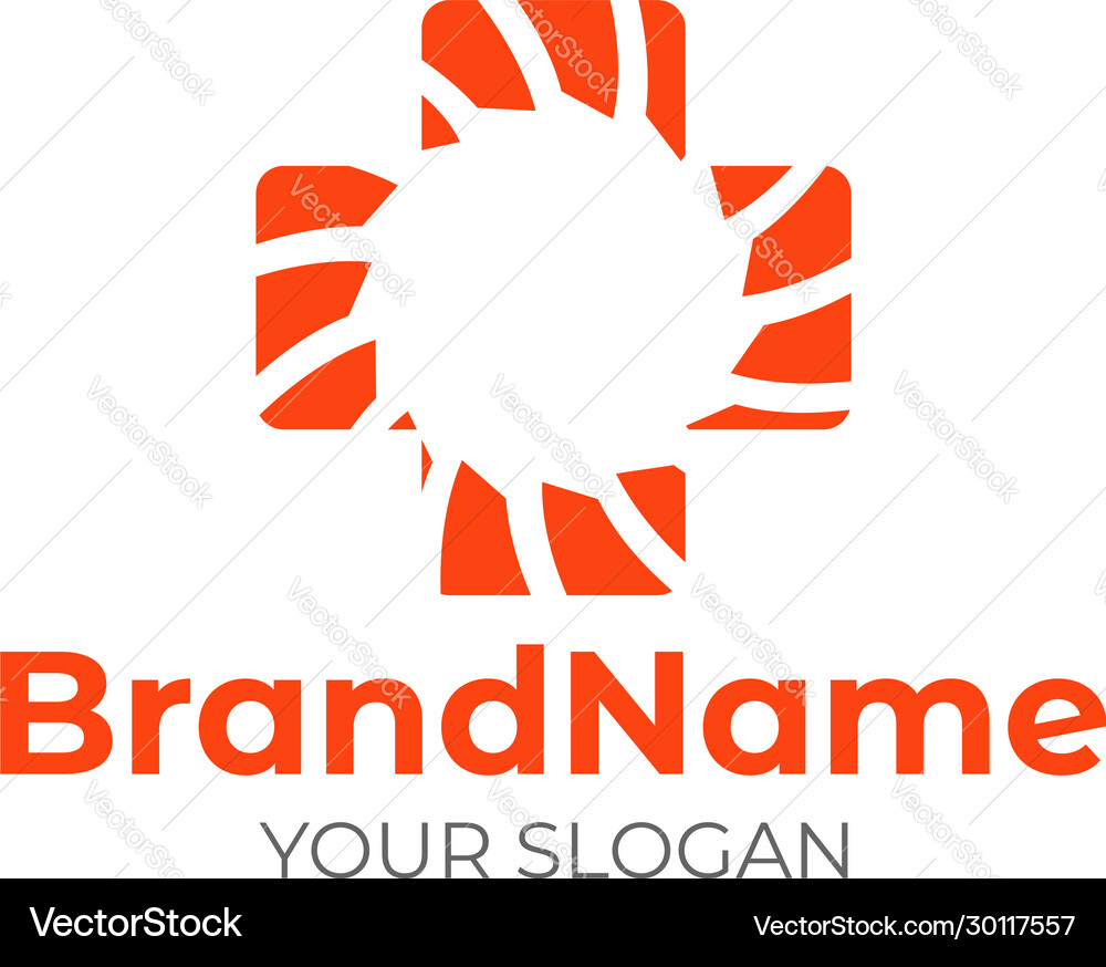 Shine medical logo design Royalty Free Vector Image