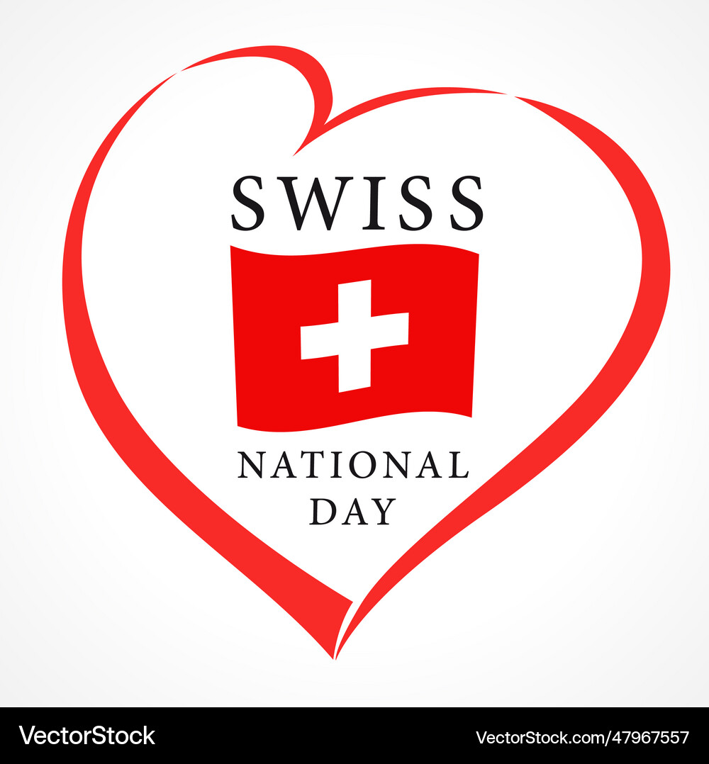 Swiss national day poster Royalty Free Vector Image