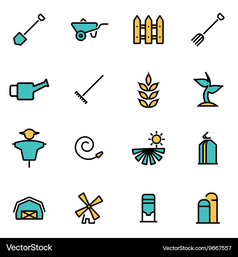Trendy flat line icon pack for designers and Vector Image