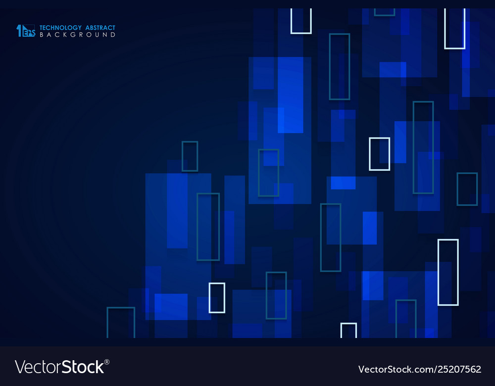 Abstract blue technology square pattern design Vector Image
