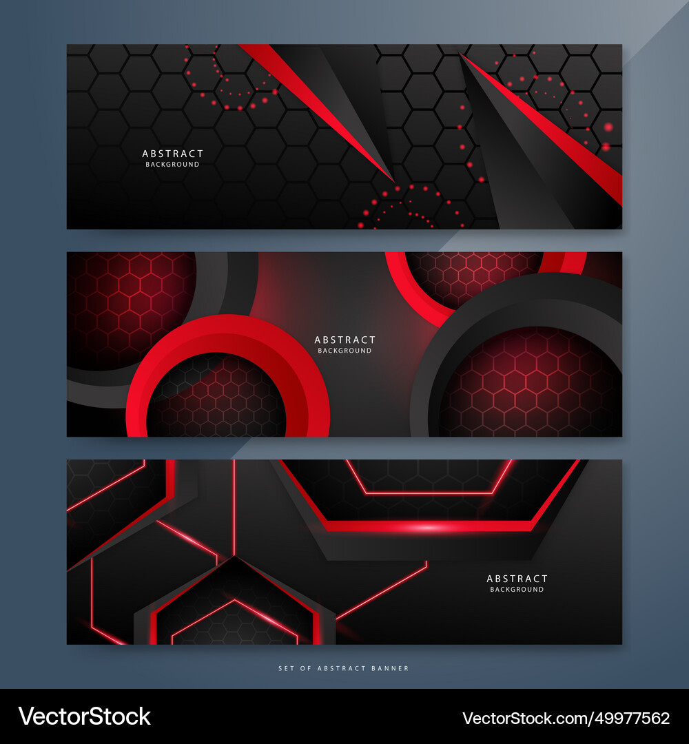 Abstract red and black banner background design Vector Image