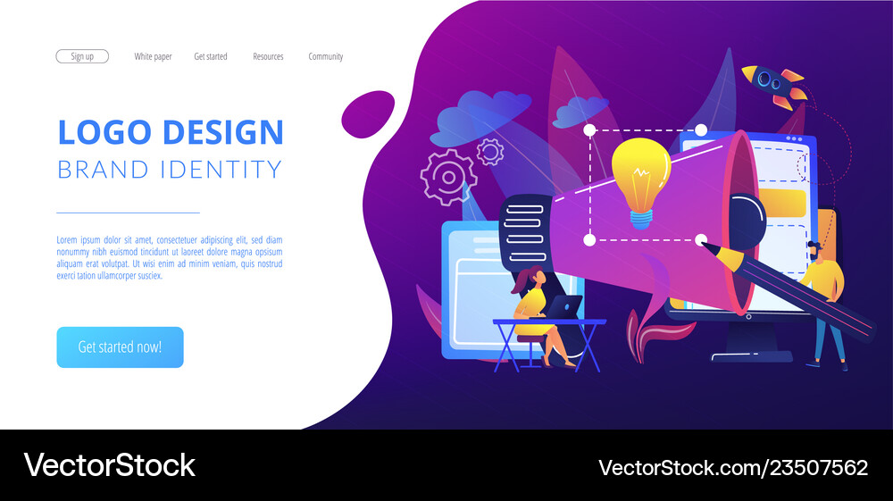 Brand identity concept landing page Royalty Free Vector