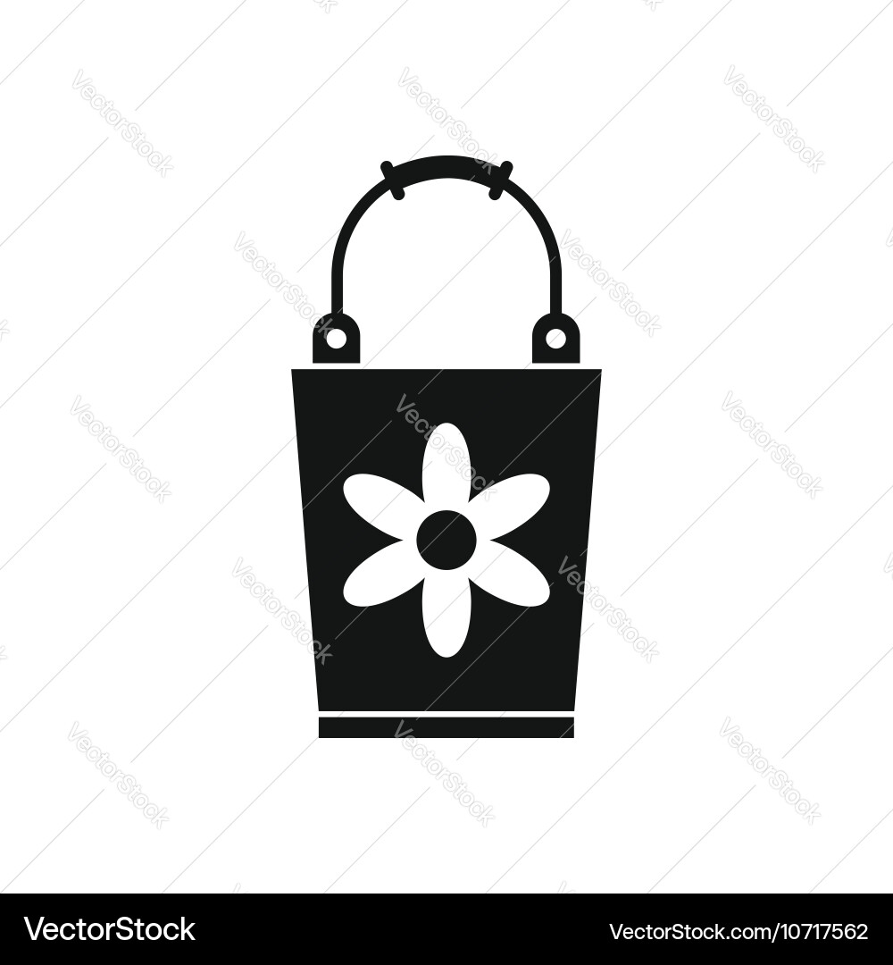 Bucket icon simple style Royalty Free Vector Image