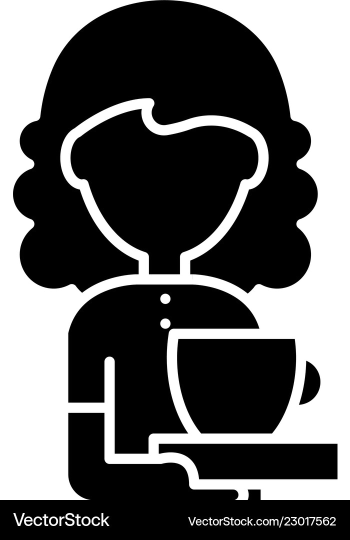 Coffee lover black icon sign on isolated Vector Image