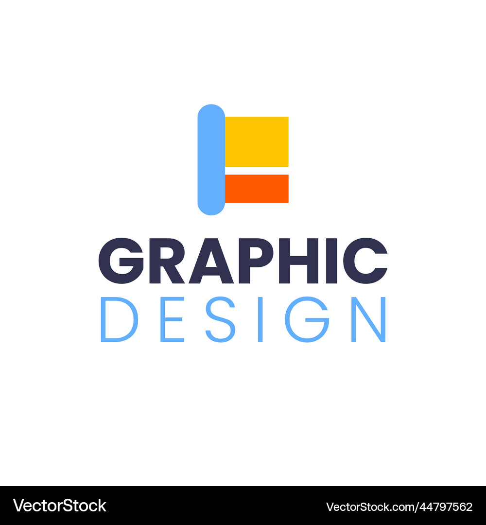 Colorful graphic design blue logo Royalty Free Vector Image