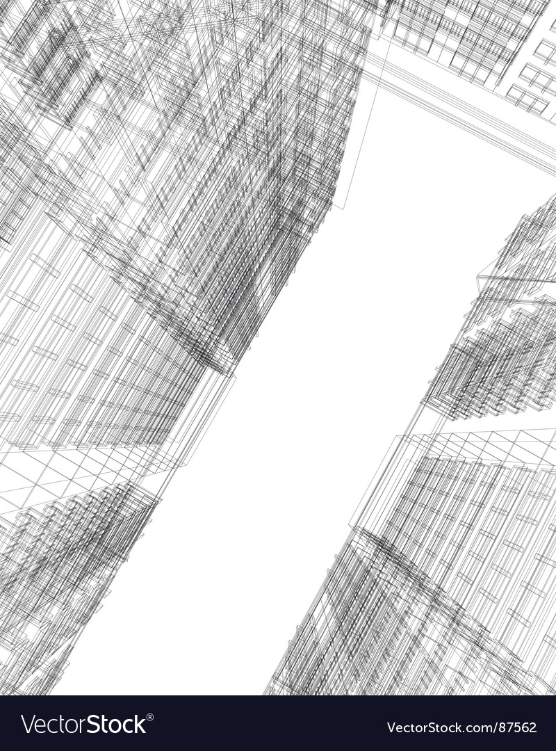 Complex Architectural Sketch Royalty Free Vector Image