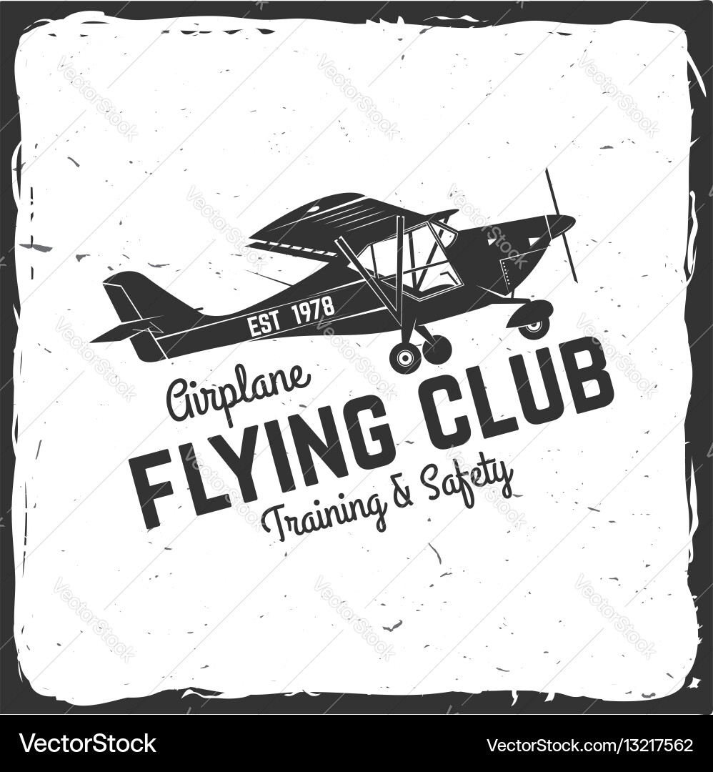 Flying club retro badge Royalty Free Vector Image