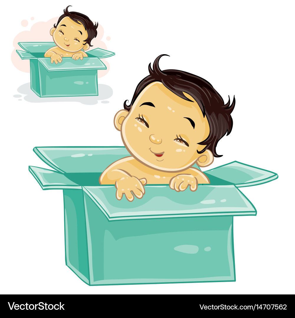 Little baby with yellow Royalty Free Vector Image