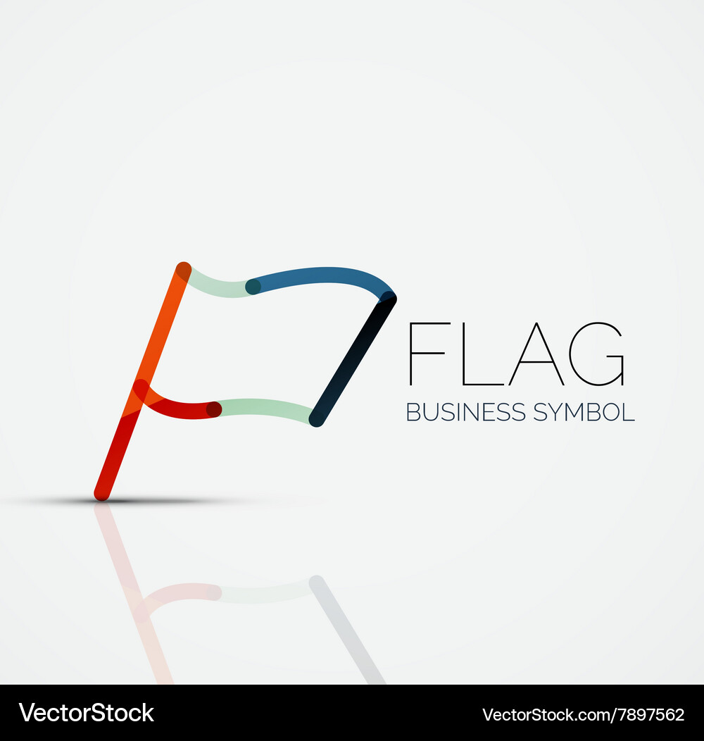 Logo flag abstract linear geometric business icon Vector Image