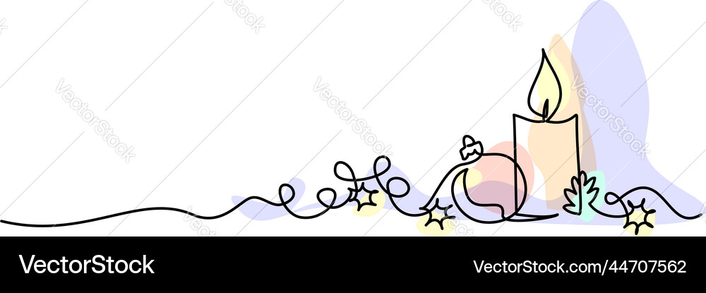 Merry christmas decoration continuous one line art