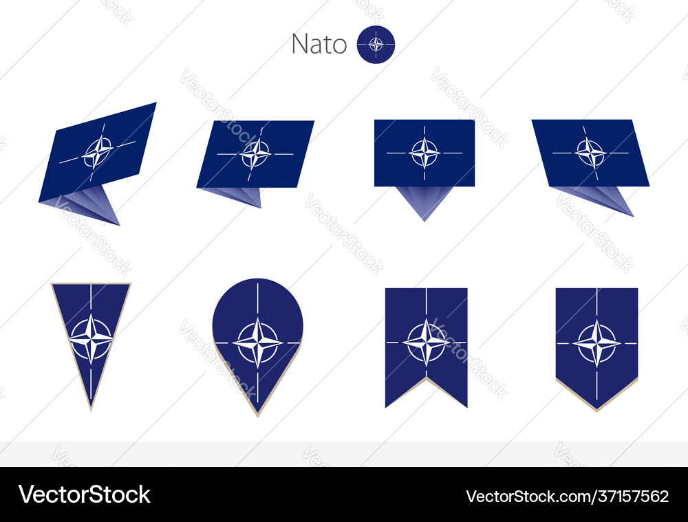 Nato national flag collection eight versions Vector Image