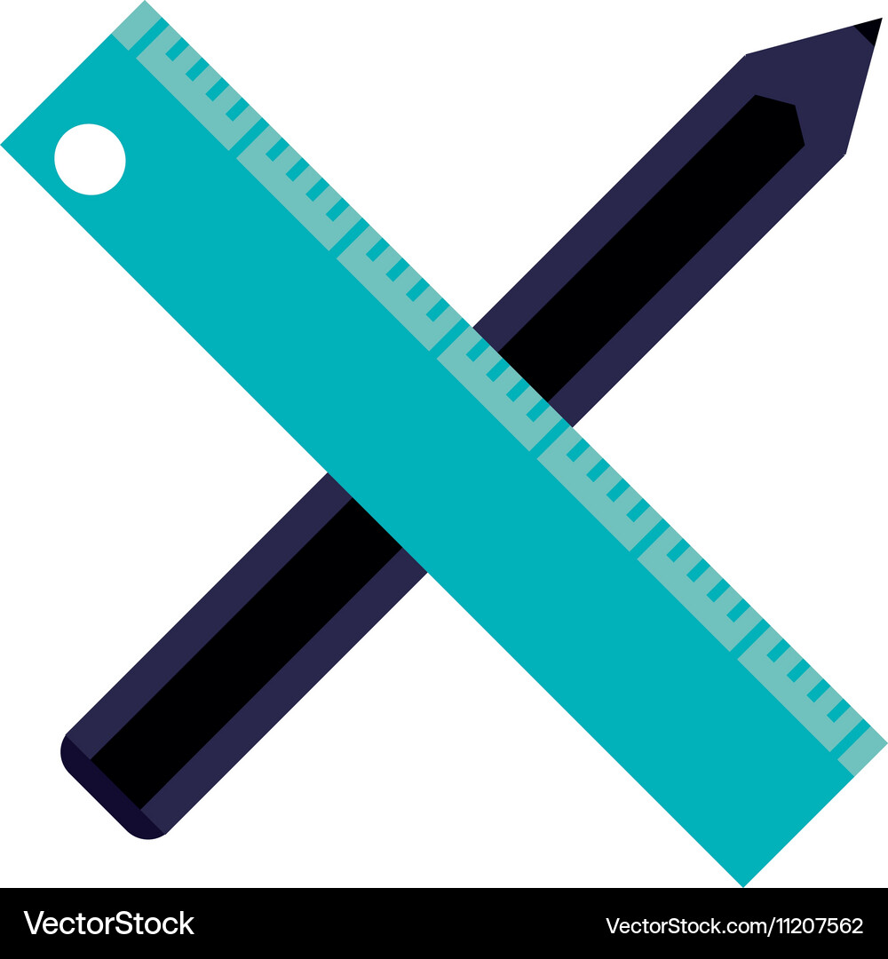 Pencil and ruler supply for school design Vector Image