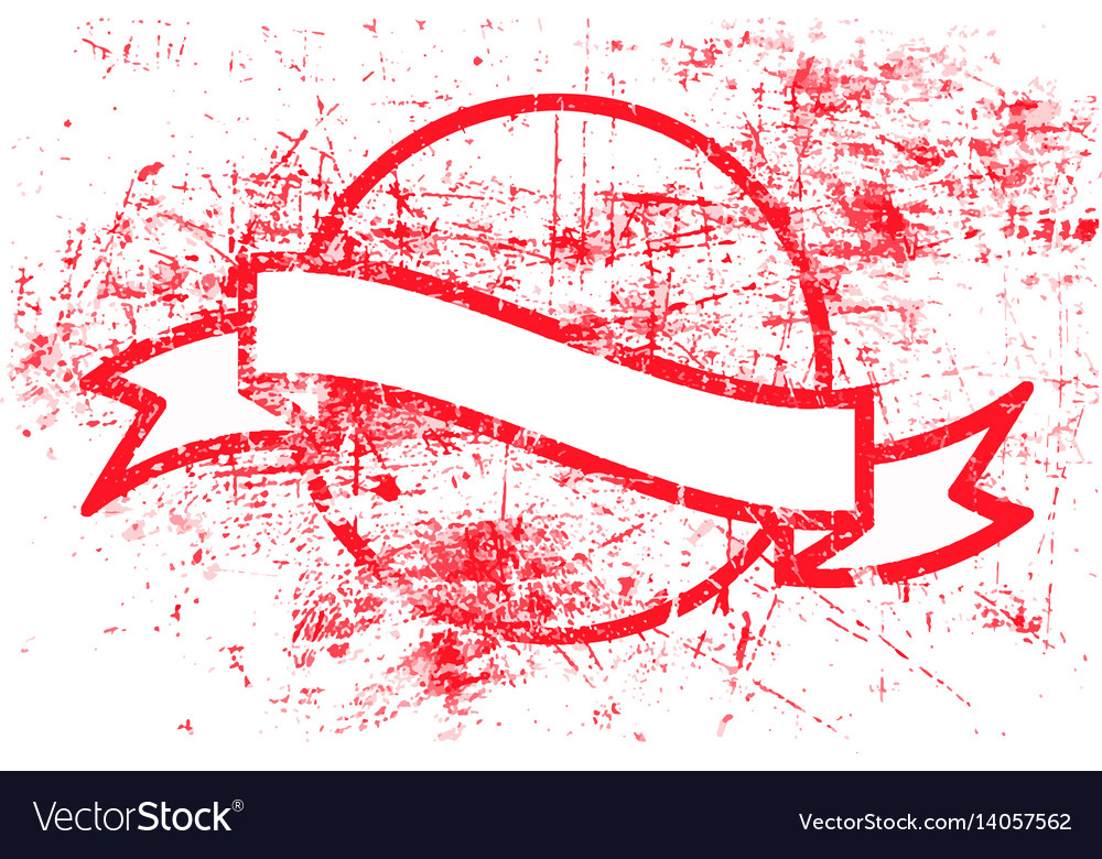 Red circle grunge rubber stamp and ribbon Vector Image Red circle grunge rubber stamp and ribbon Vector Image