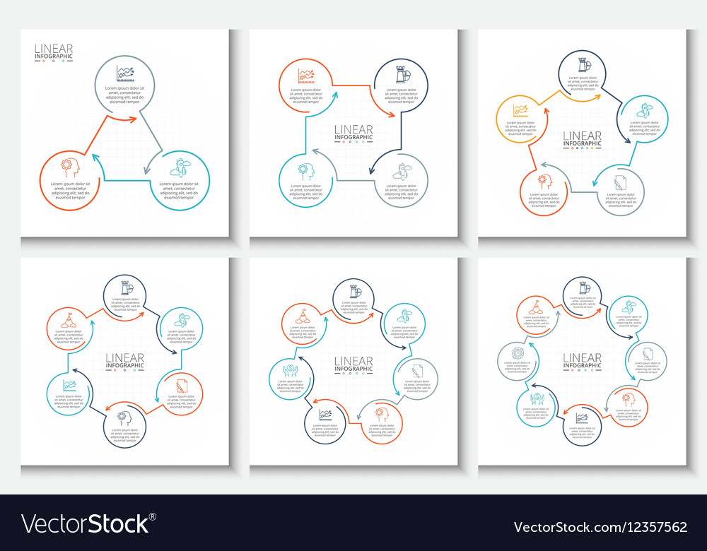 Thin line flat elements for infographic Royalty Free Vector
