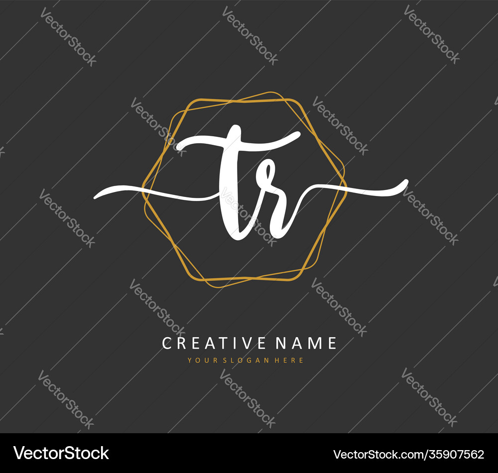 Tr initial letter handwriting and signature logo Vector Image