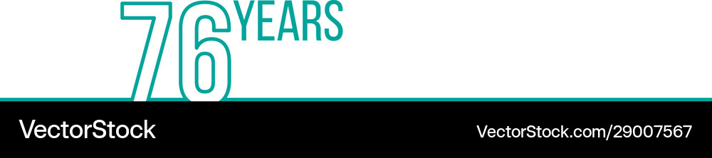 76 years anniversary or birthday linear outline Vector Image